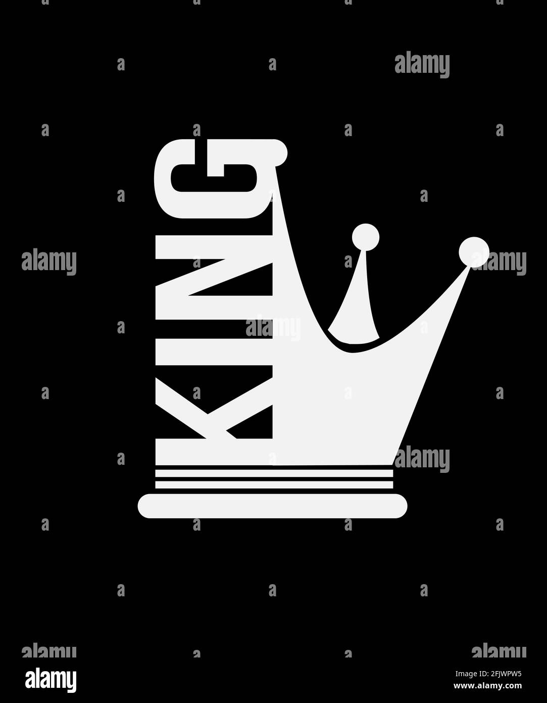 King typography with crown T-shirt design for printing illustration ...