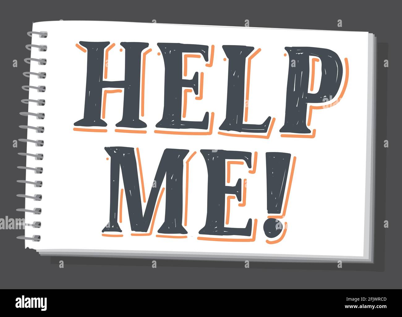 Help me hand lettering with gray and orange colors on white background ...