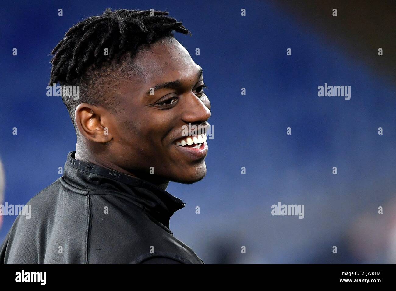 Rome, Italy. 26th Apr, 2021. Rafael Leao of AC Milan smiles during the ...