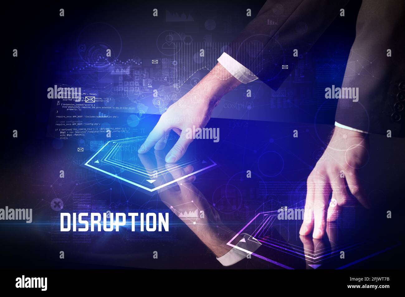 Hand touching digital table concept Stock Photo - Alamy