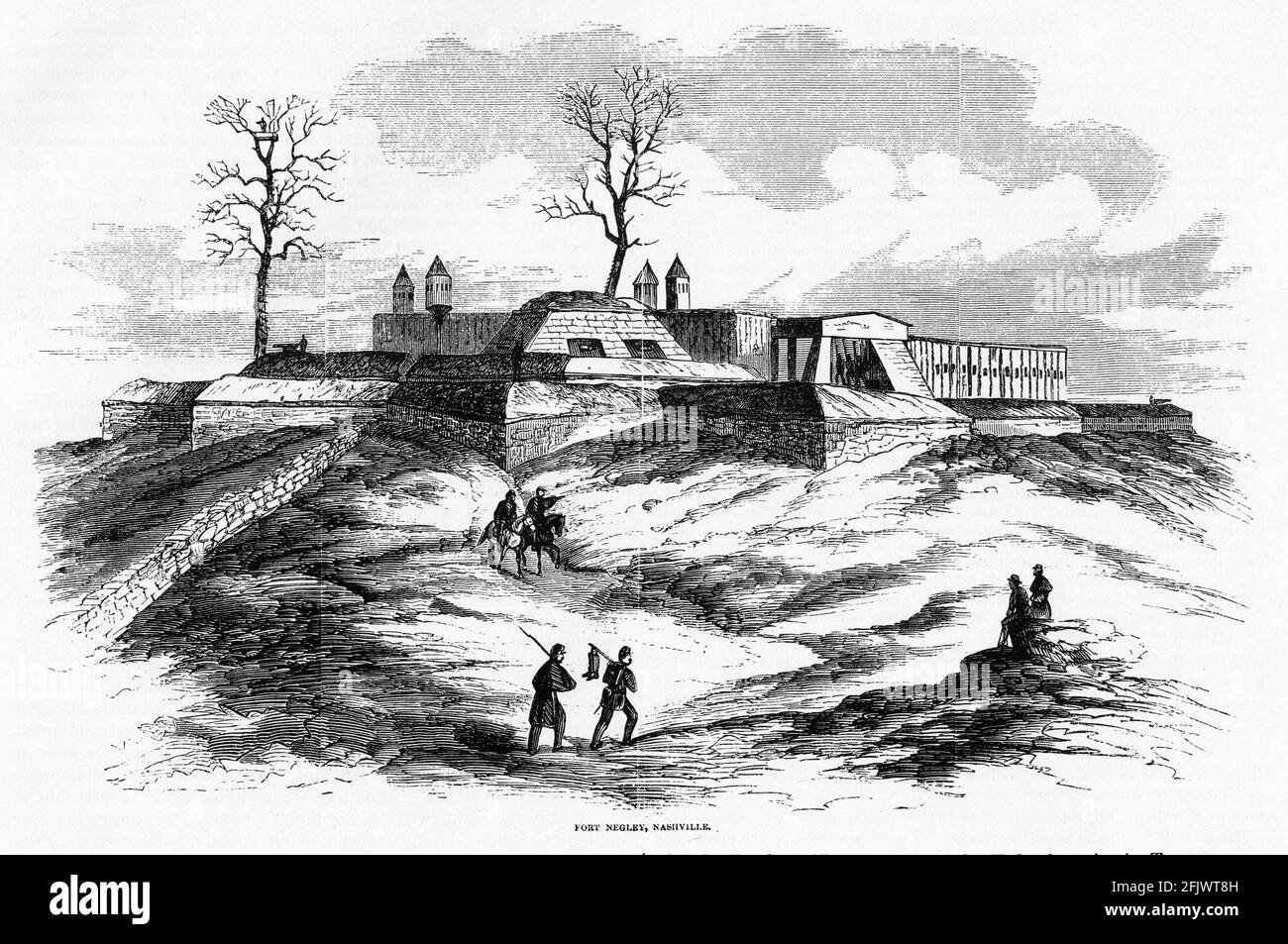 Engraving of Fort Negley, Nashville, Tennessee during the American ...
