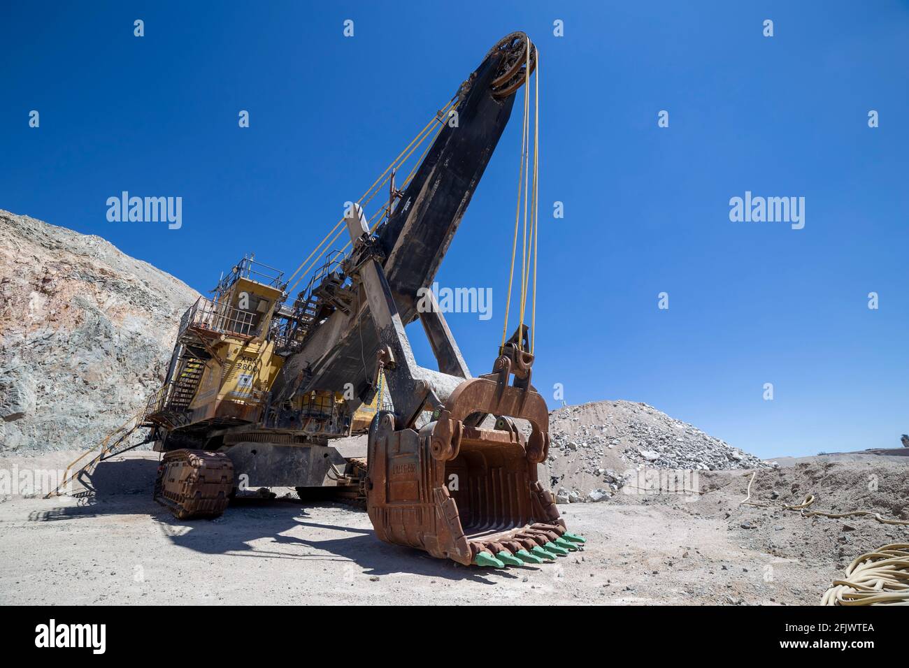 Big haul truck and machinery working in Chuquicamata, biggest open pit ...