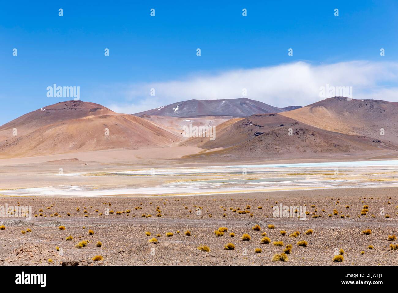 View from the Route 23, the scenic road in the north of Chile, running ...