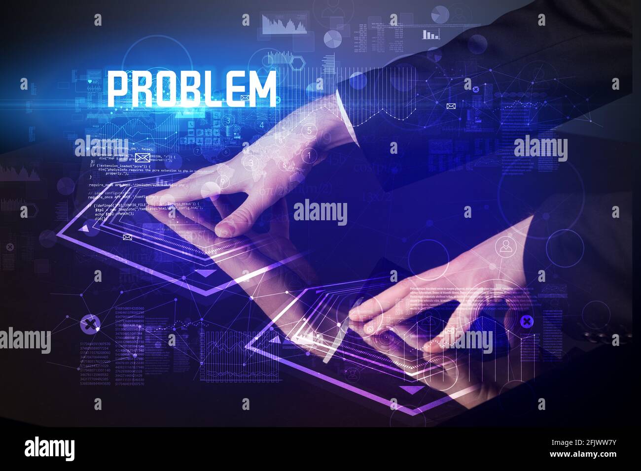 Hand touching digital table concept Stock Photo - Alamy