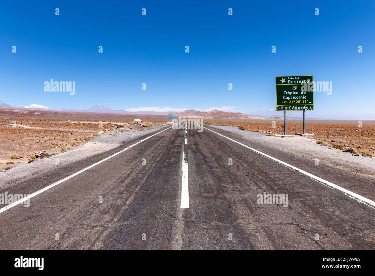 Tropic of Capricorn crossing sign, along Route 23, the main scenic road ...