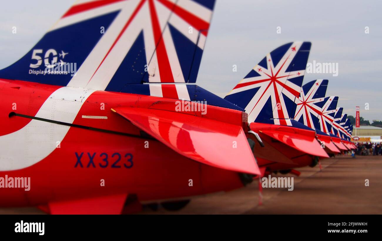 Red Arrows at RIAT Stock Photo - Alamy