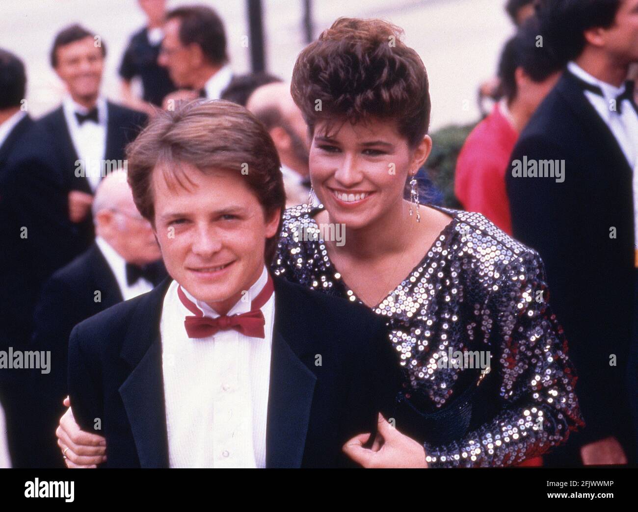 Michael J Fox And Nancy Mckeon At 36th Annual Emmy Awards September 23 1984 Credit Ralph