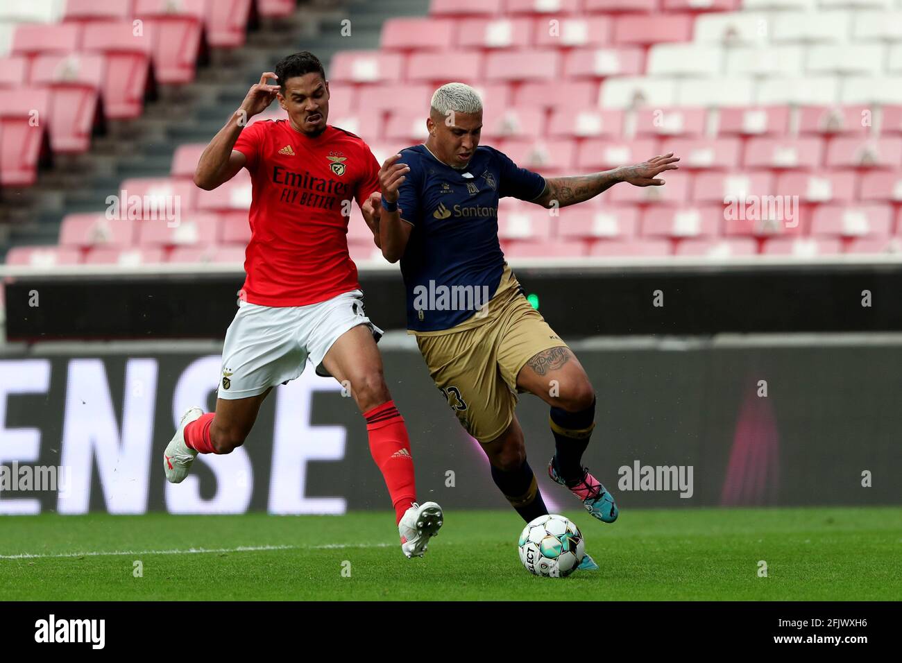 Lisbon, Portugal. 26th Apr, 2021. Lucas Verissimo of SL Benfica (L ...