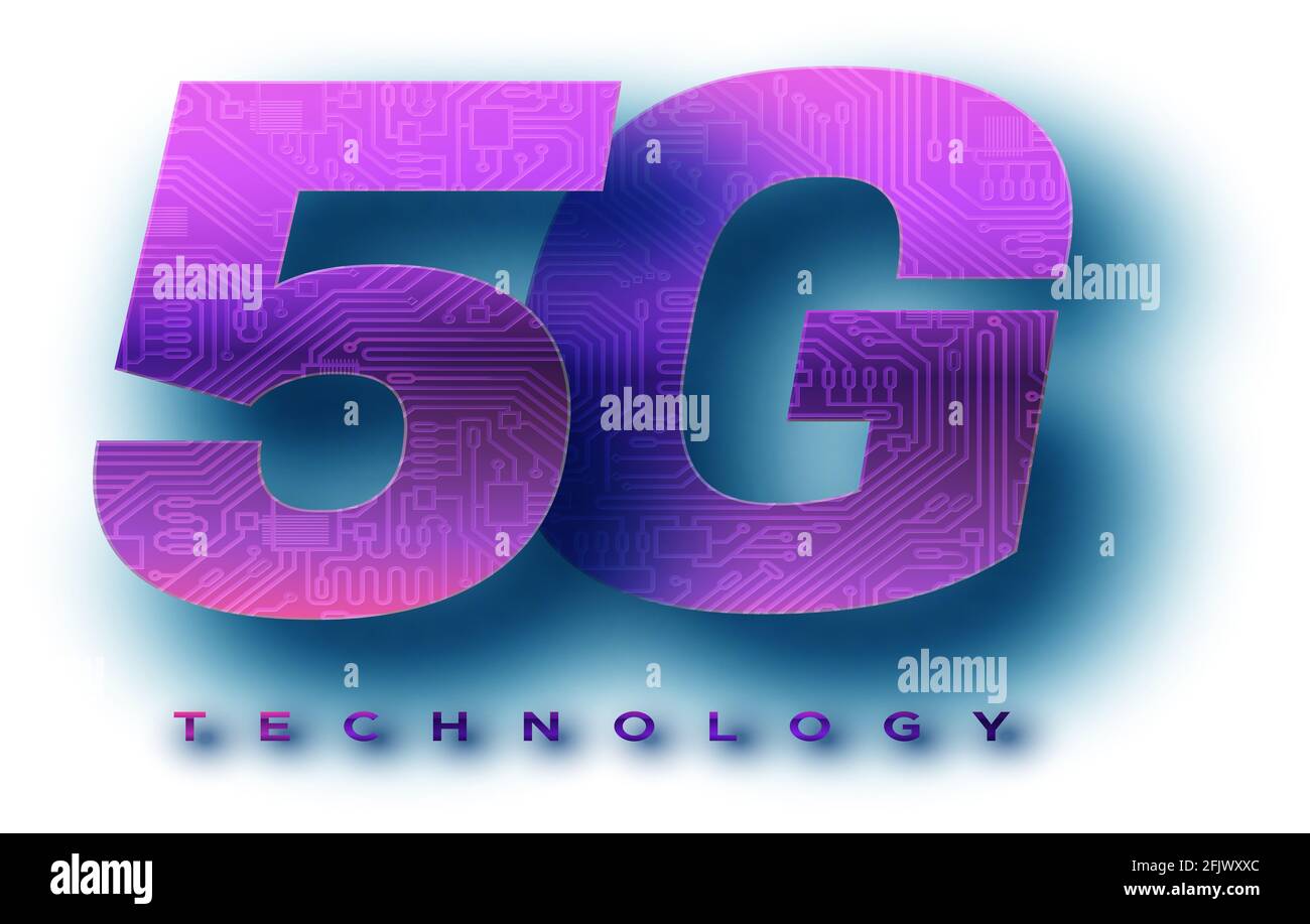 digital 5g fifth-generation technology background Stock Photo - Alamy
