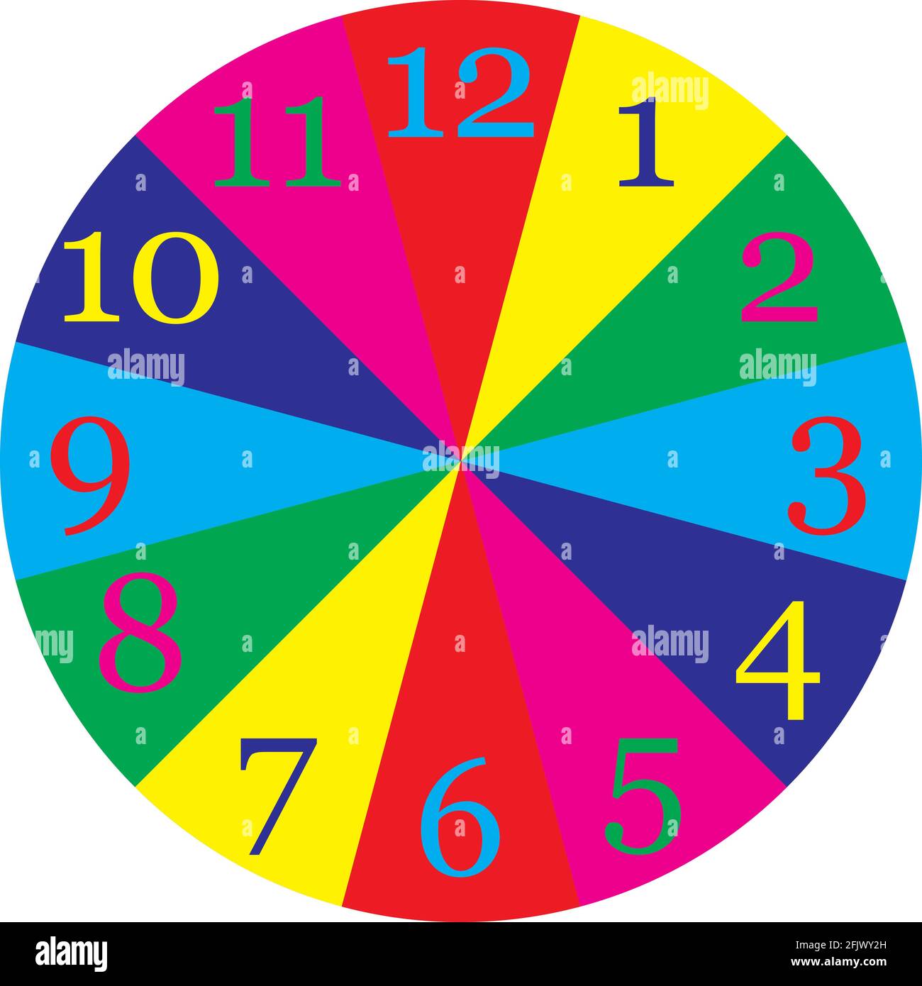 clock dial color swatches yellow green cyan blue magenta red designer ...