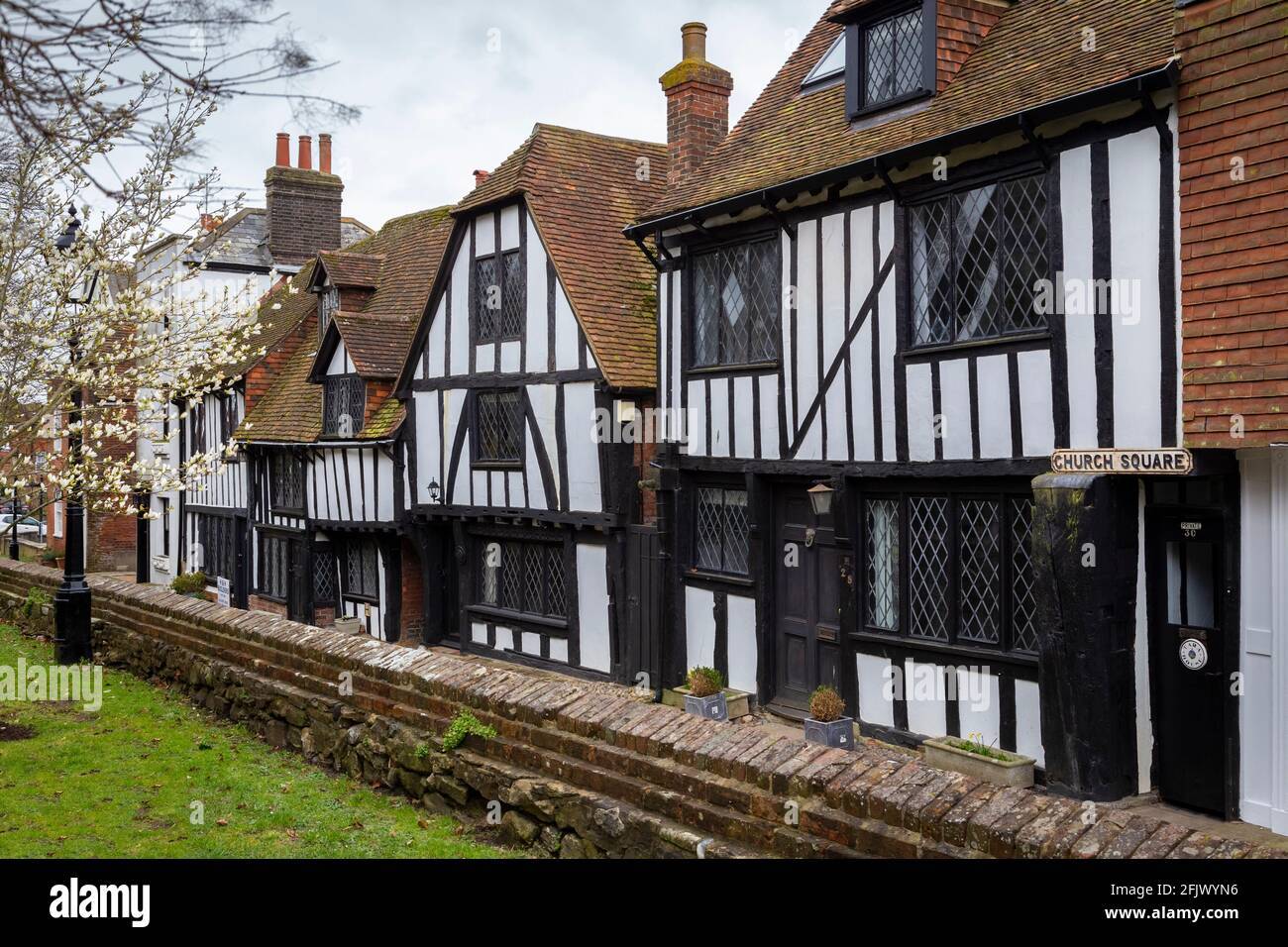 View of the old streets of the village of Rye, East Sussex, southern ...