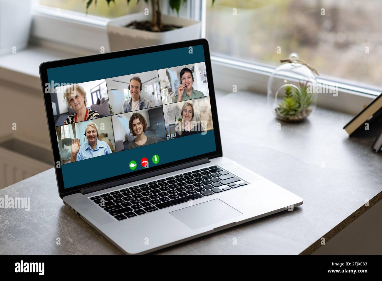 Group Friends Video Chat Connection Concept Stock Photo - Alamy