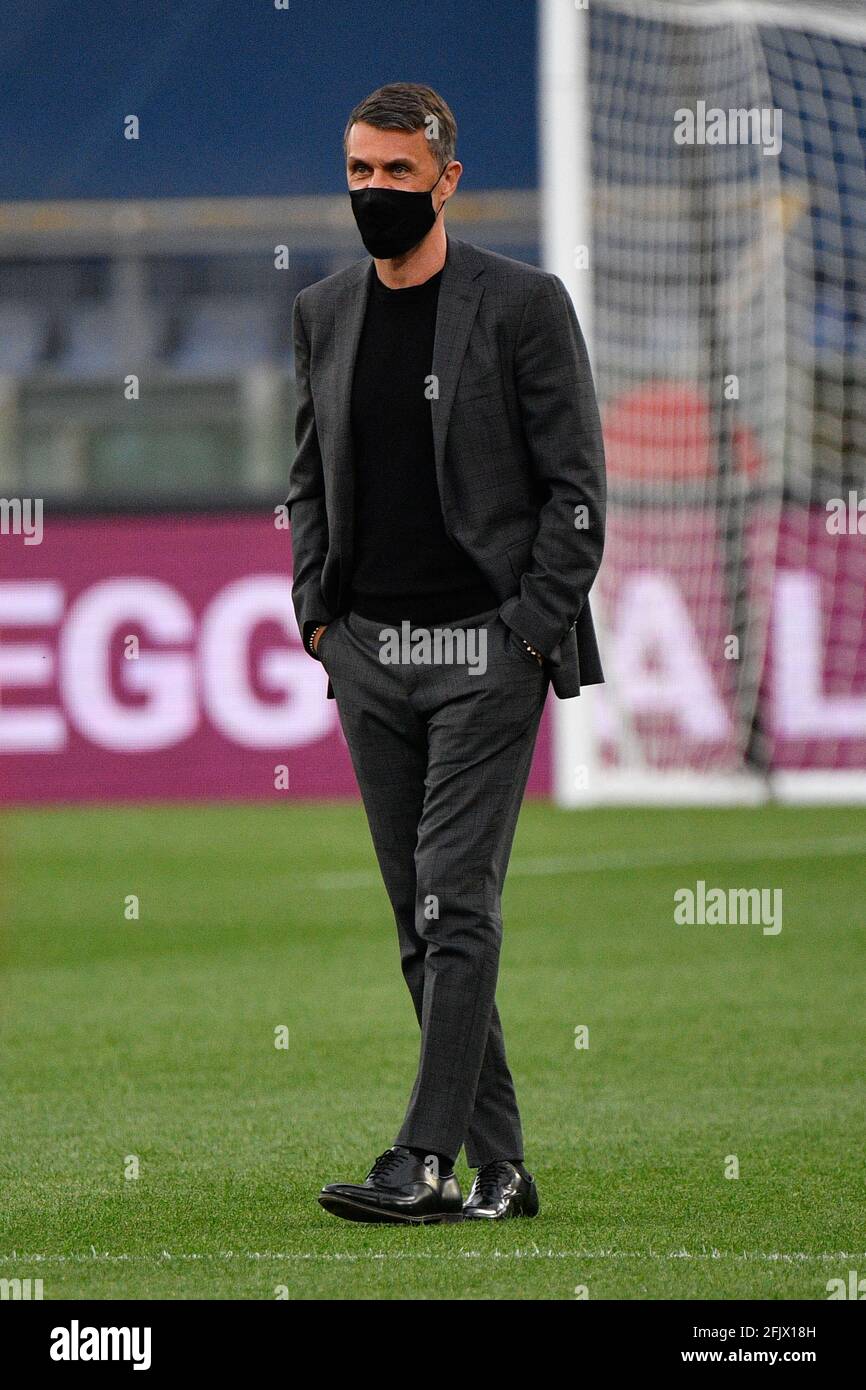 Paolo Maldini of AC Milan seen in action during the Italian Football ...