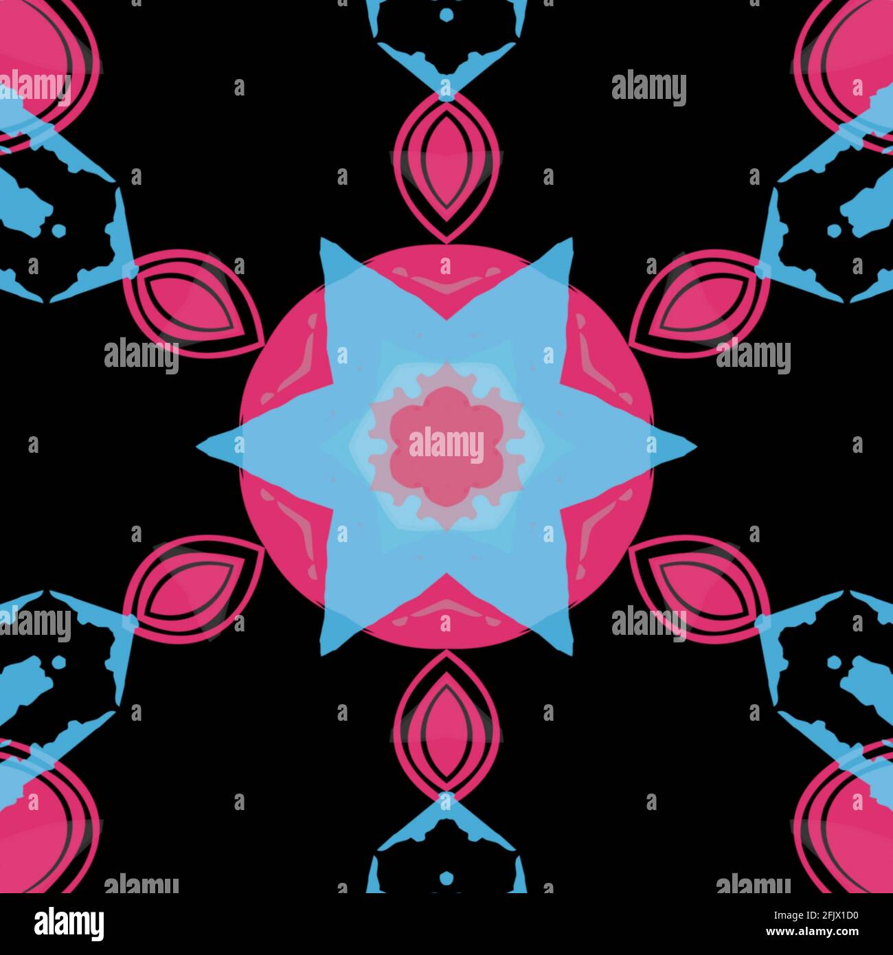 Illustration of vibrant patterns and textures on a black background ...