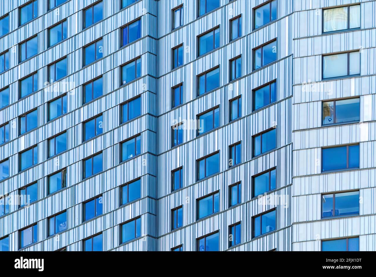 Diagonal window pattern of Downtown Brooklyn apartment tower Stock ...