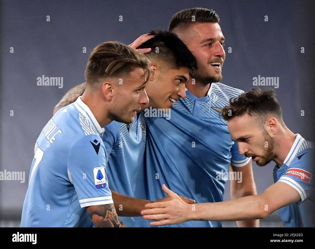 Rome, Italy. 26th Apr, 2021. Joaquin Correa of SS Lazio celebrates with ...