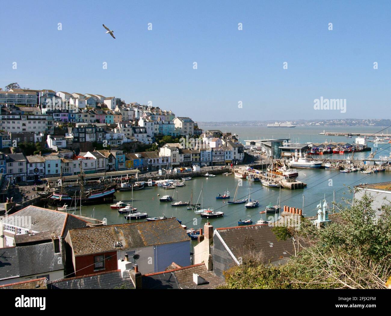 Colourful houses in the Brixham Harbour region, Devon Stock Photo - Alamy