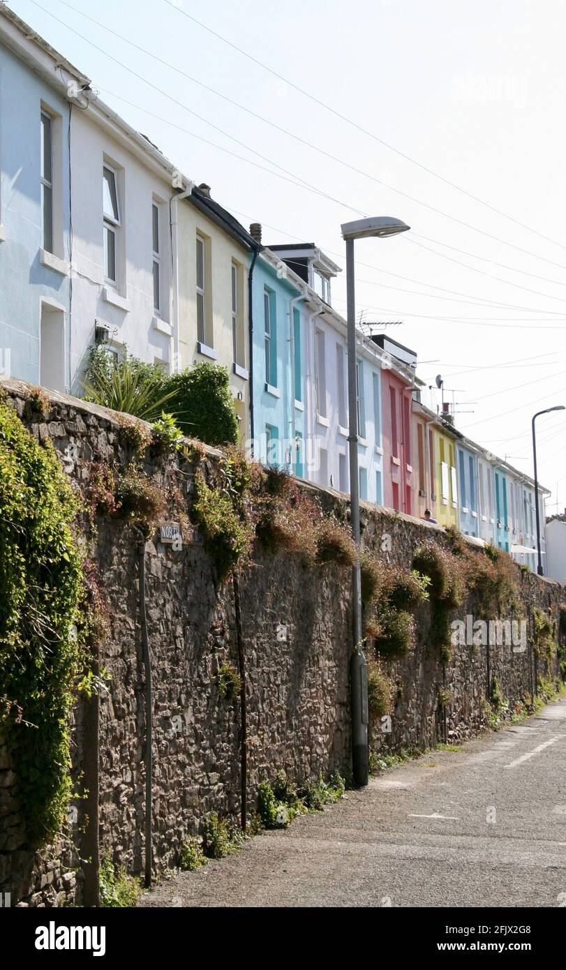 Colourful houses in the Brixham Harbour region, Devon Stock Photo - Alamy