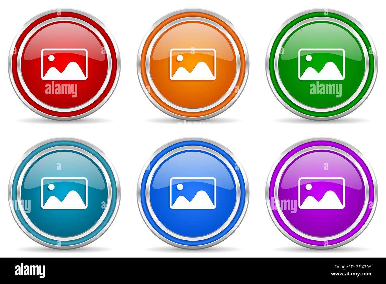 Photography, image, photo, picture silver metallic glossy icons, set of ...