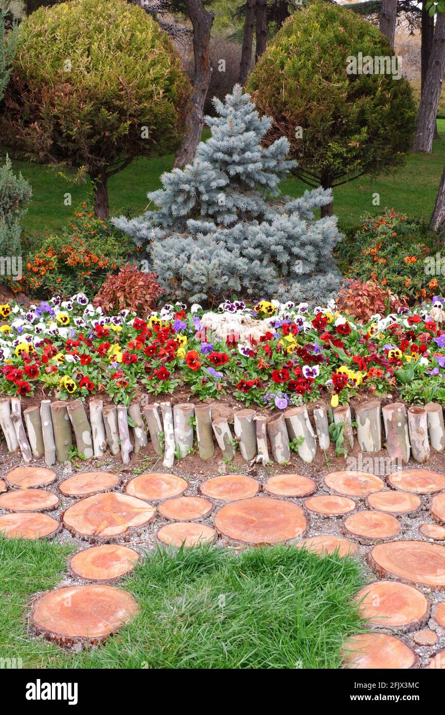 Flower and tree design at garden of Anıtkabir (Atatürk's Mausoleum ...