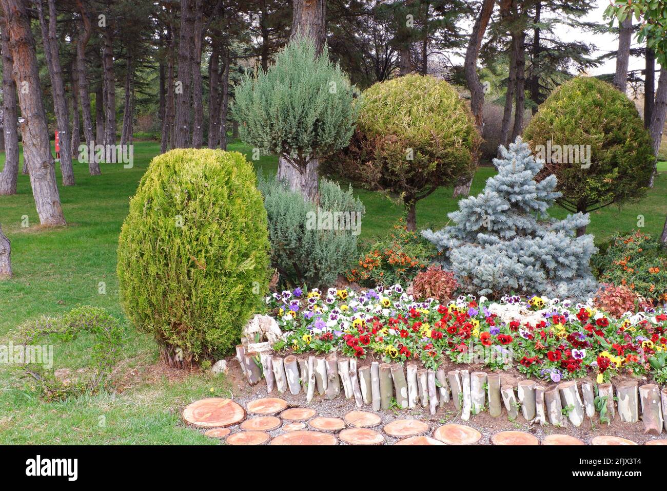 Flower and tree design at garden of Anıtkabir (Atatürk's Mausoleum ...