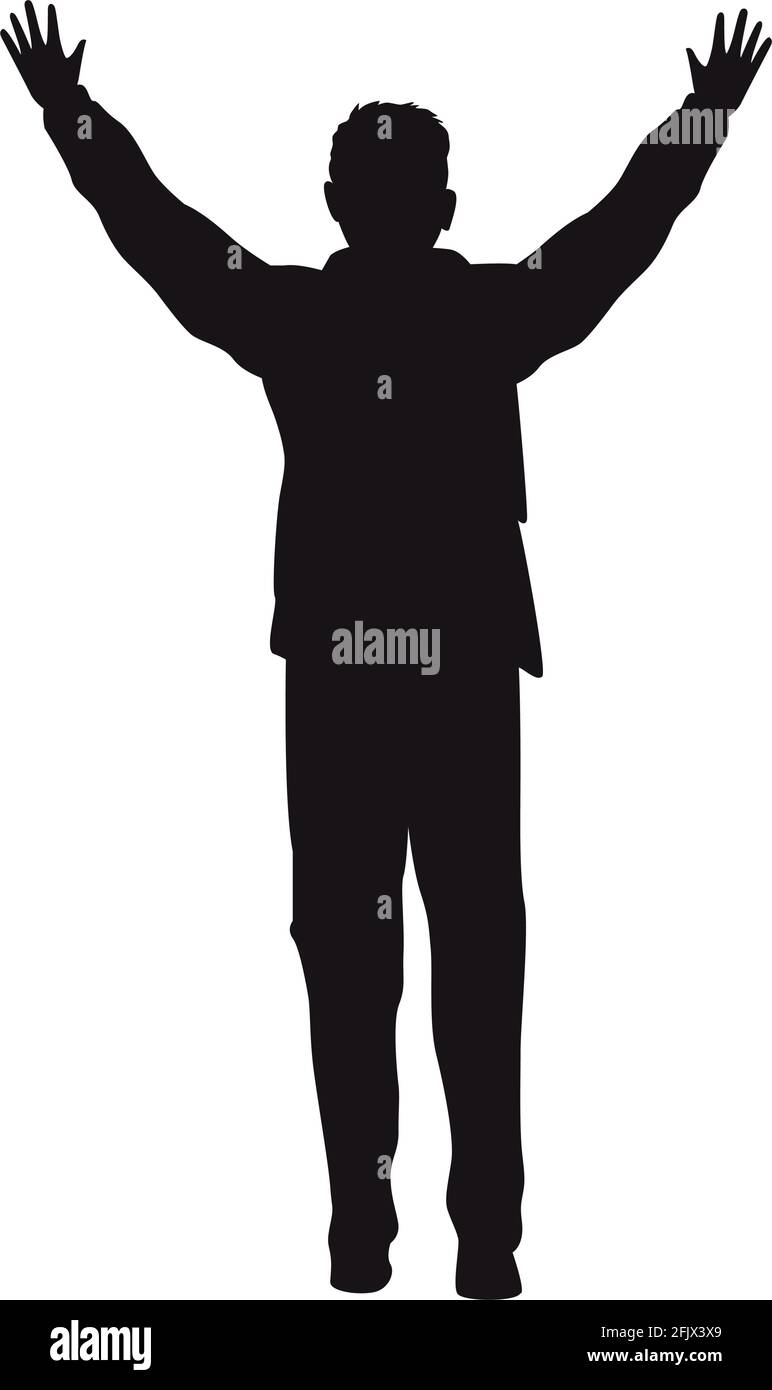 man celebrating silhouette Stock Vector Image & Art - Alamy