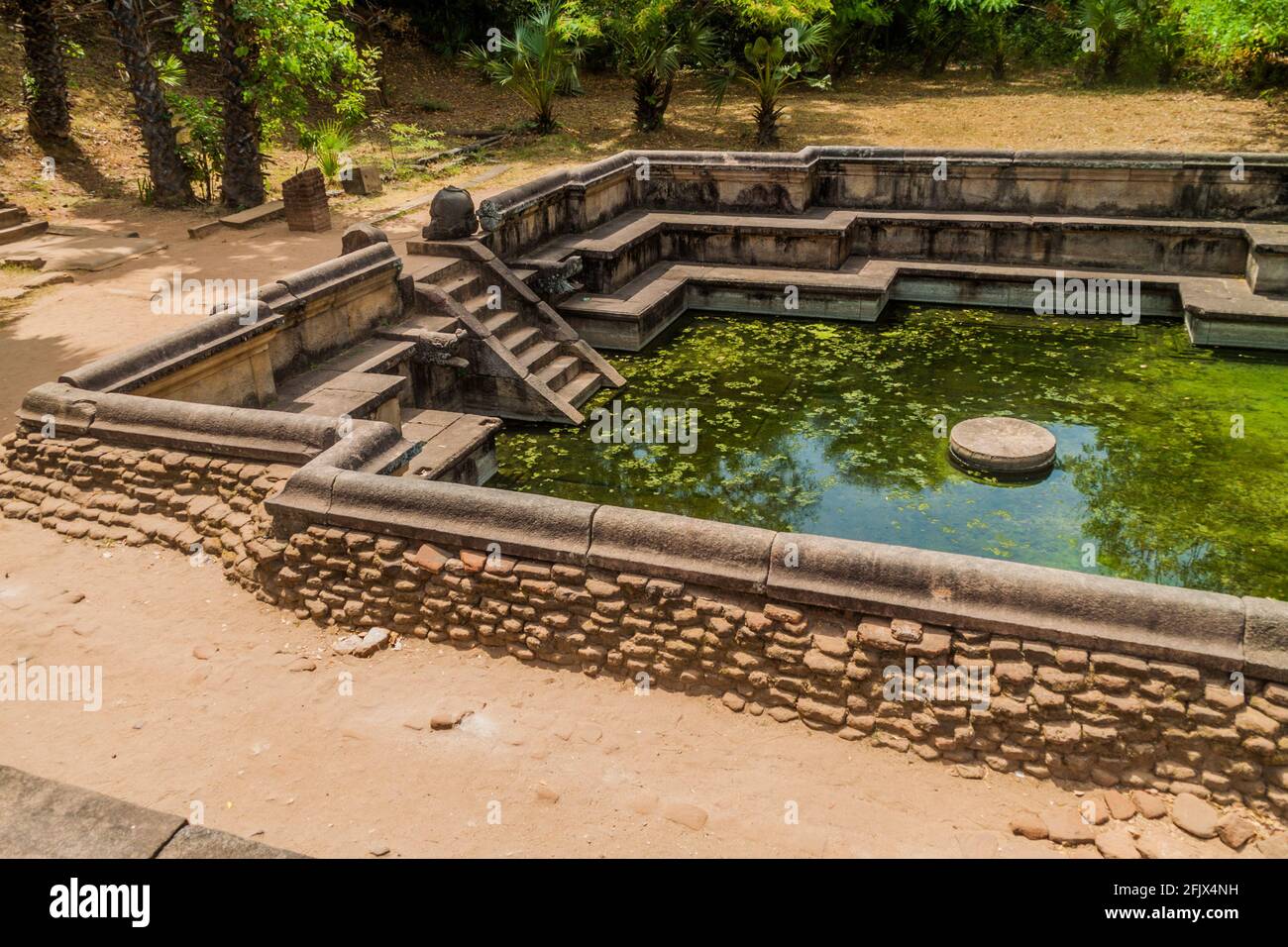 Bathing pool Kumara pokuna at the ancient city Polonnaruwa, Sri Lanka ...