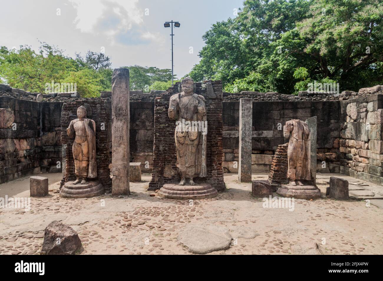 Hatadage, ancient relic shrine in the city Polonnaruwa, Sri Lanka Stock ...