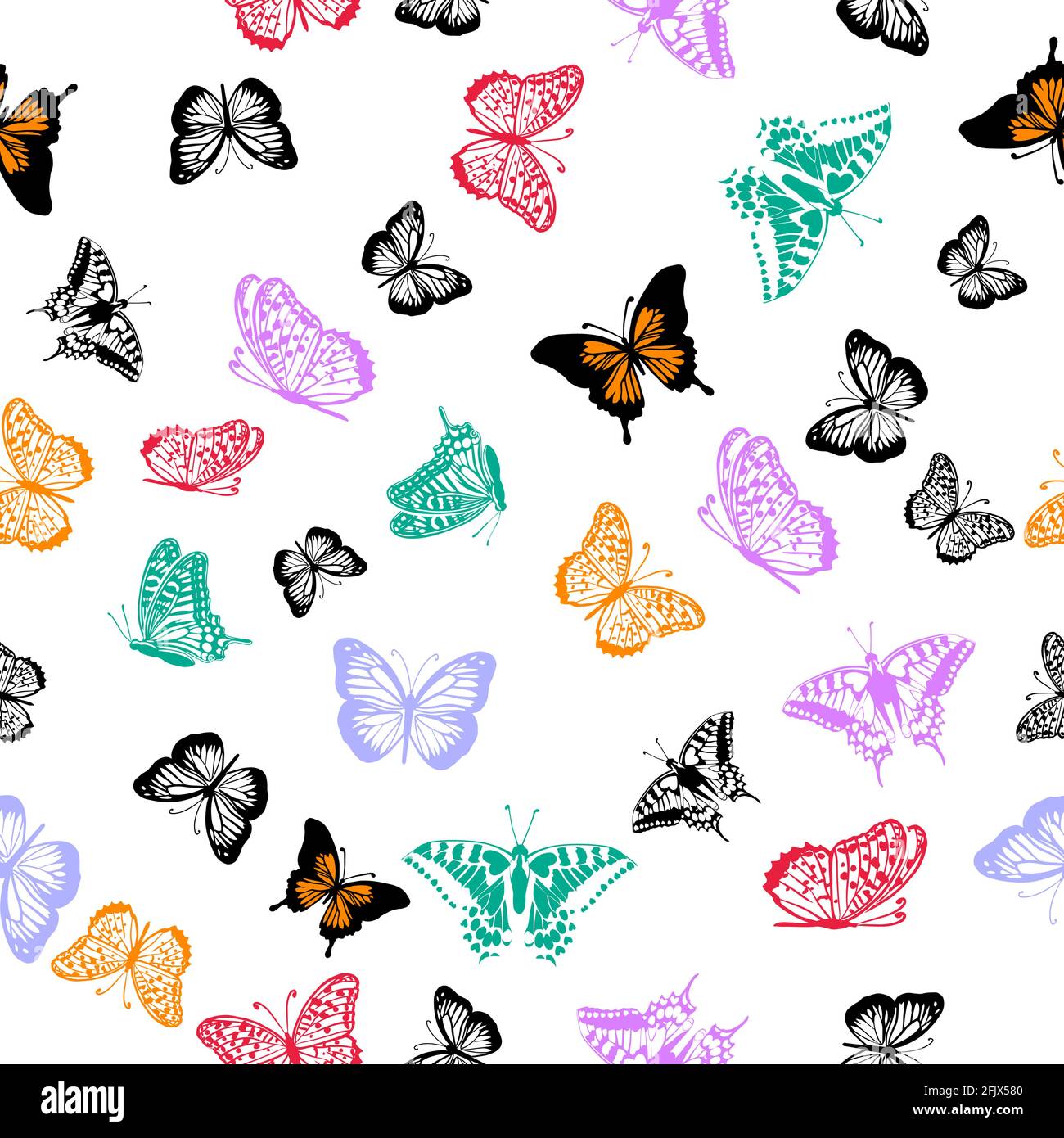 Butterflies seamless pattern. Vector illustration Stock Vector Image ...
