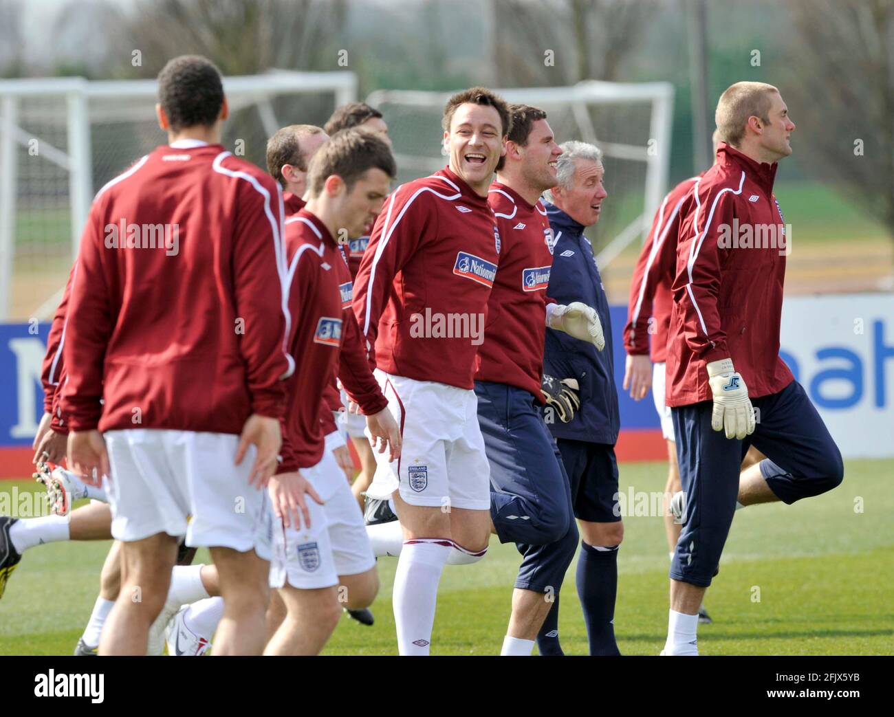 ENGLAND FOOTBALL TEAM TRAINING AT LONDON COLNEY. 24/3/09. PICTURE DAVID ...