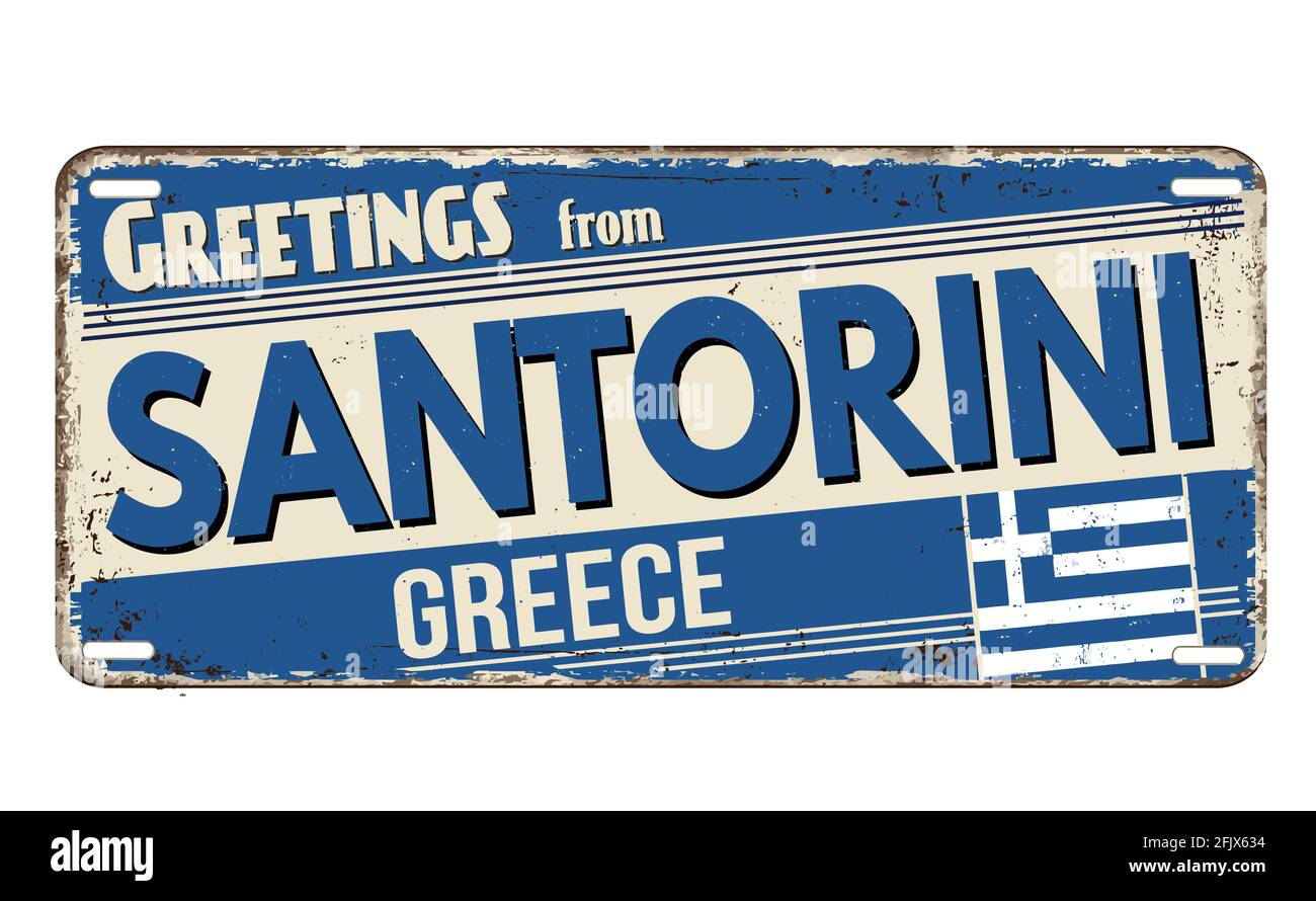 Santorini road sign Stock Vector Images - Alamy