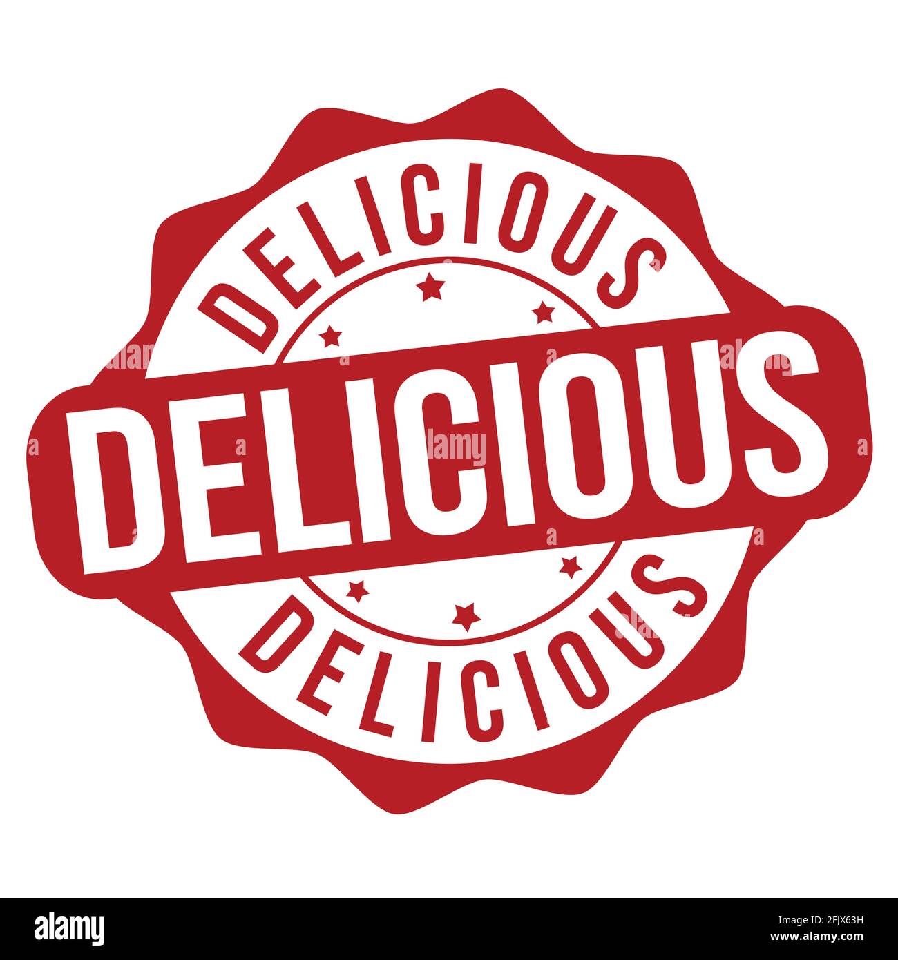 Delicious sign or stamp on white background, vector illustration Stock ...