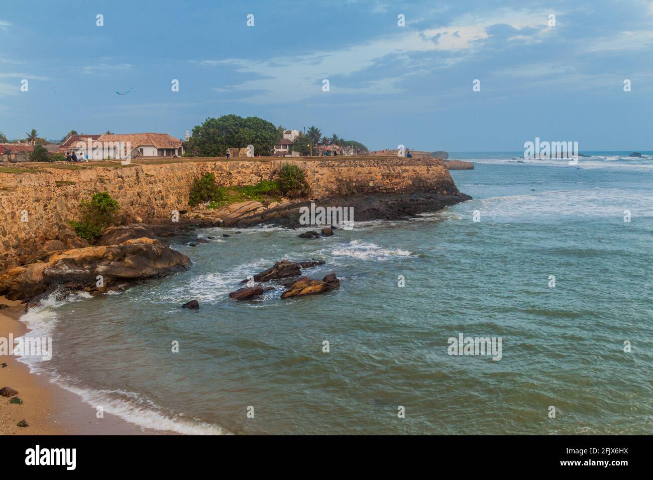 GALLE, SRI LANKA - JULY 12, 2016: Fortification sea walls of Galle Fort ...