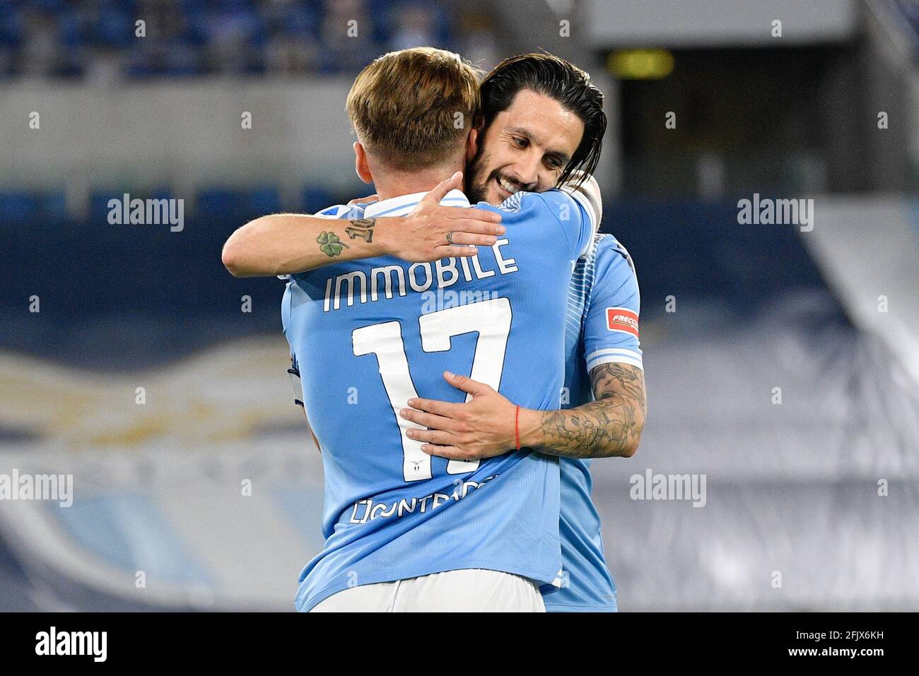 Rome, Italy. 26th Apr, 2021. Ciro Immobile of SS Lazio celebrates after ...