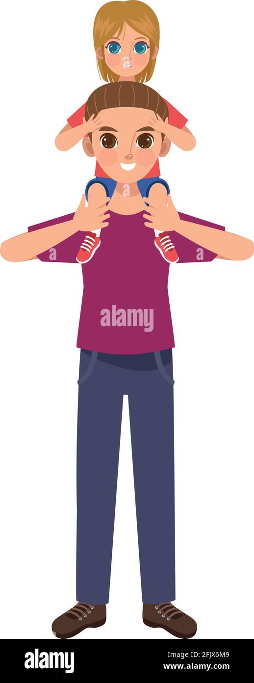 father lifting daughter Stock Vector Image & Art - Alamy