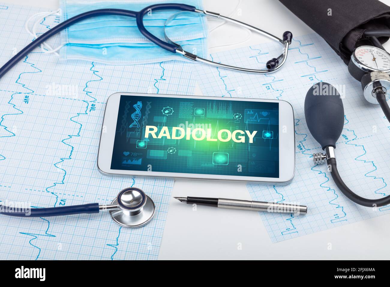 Tablet pc and medical stuff Stock Photo - Alamy