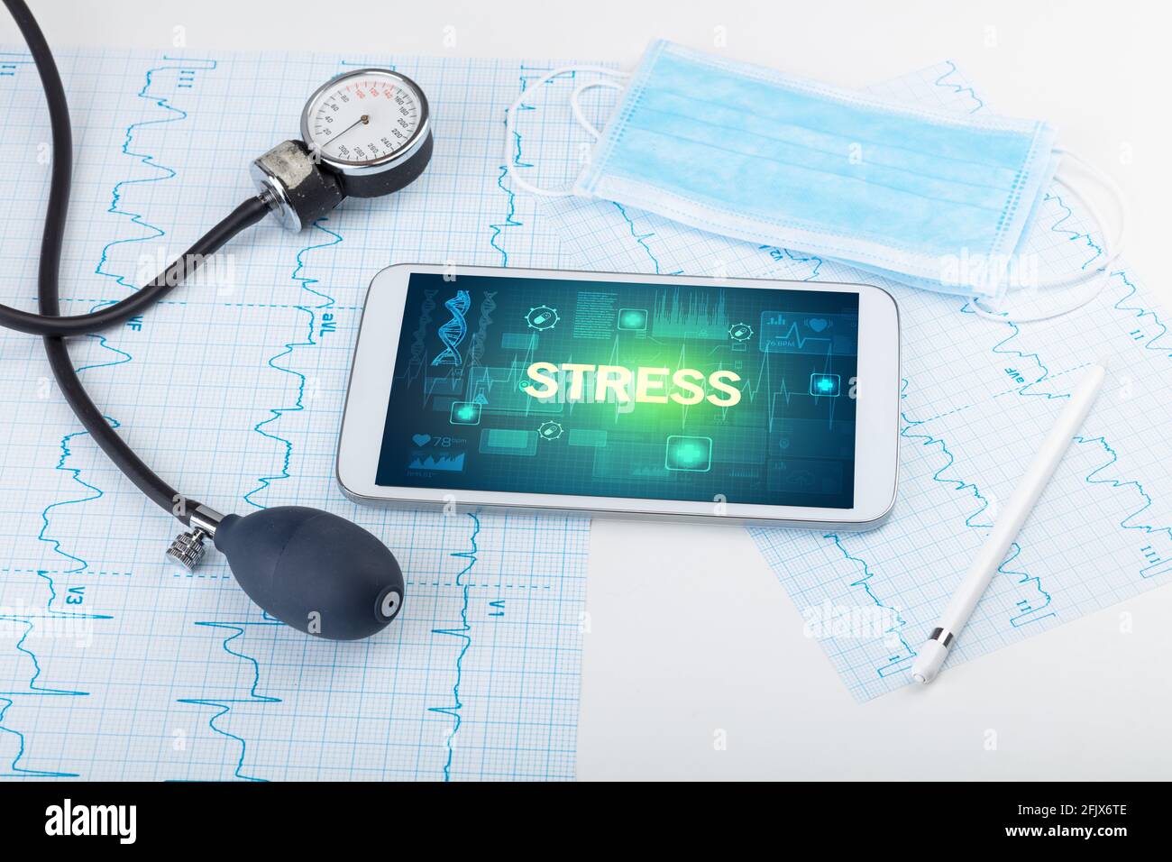 Tablet pc and medical stuff Stock Photo - Alamy