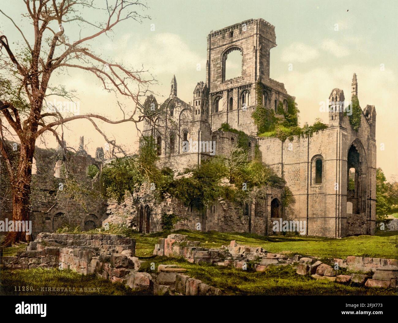 Kirkstall Abbey near Leeds, West Yorkshire circa 1890-1900 Stock Photo ...