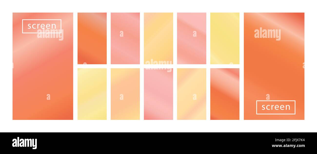 Mobile screen lock display collection of colorful backgrounds in trendy ...