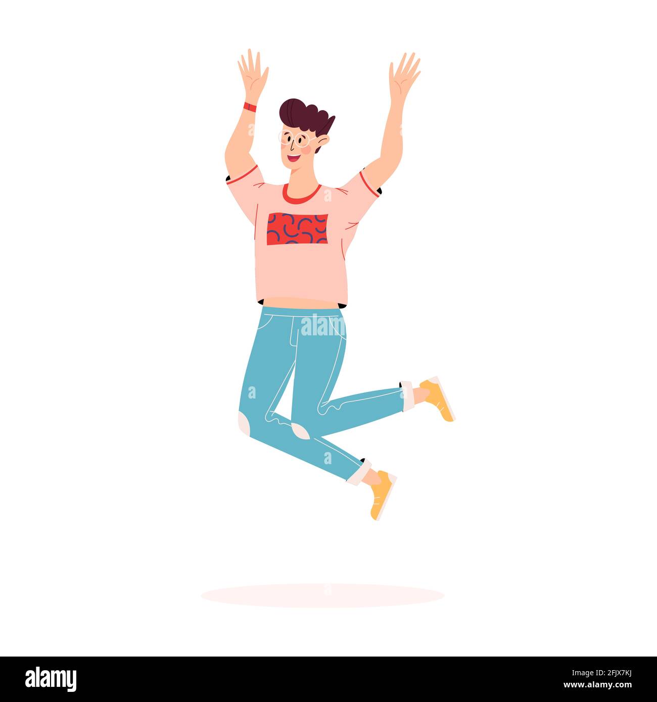 Happy jumping people Stock Vector Image & Art - Alamy