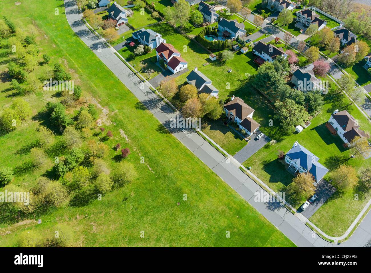 Wide panorama, aerial view with tall buildings, in the beautiful ...