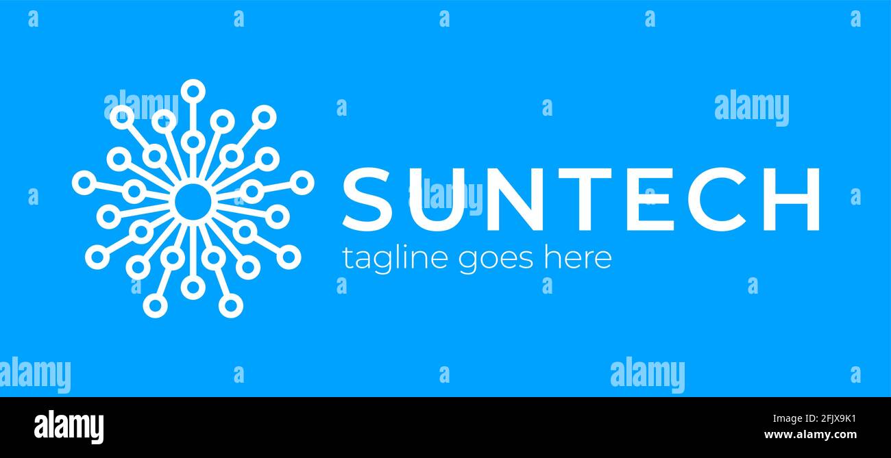 sun tech logo. Simple elegant circle technology ornament logo for ...