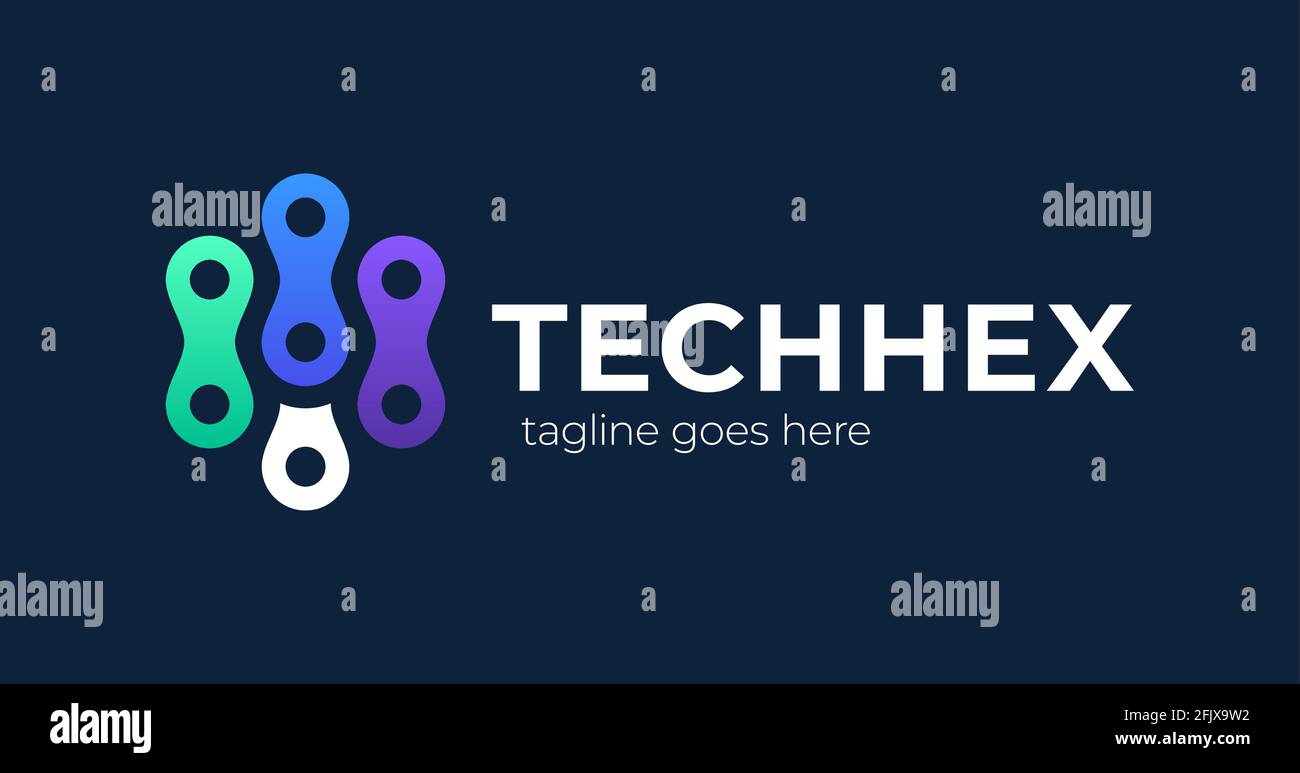 Hexagon Nodes Abstract Logo. Technology Hexagonal Logo, Modern ...