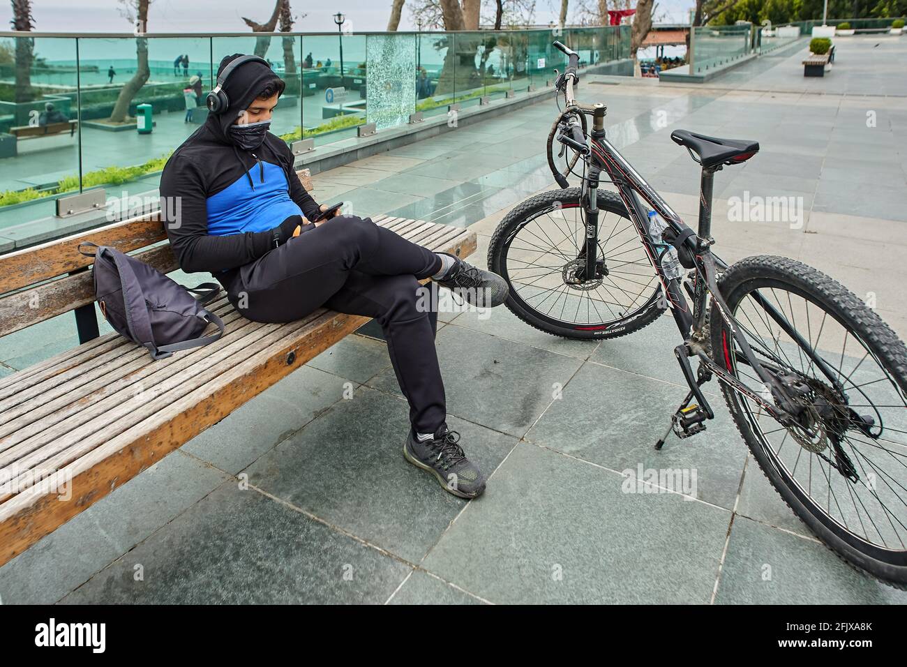 Mandatory face mask on city streets to protect against coronavirus in ...