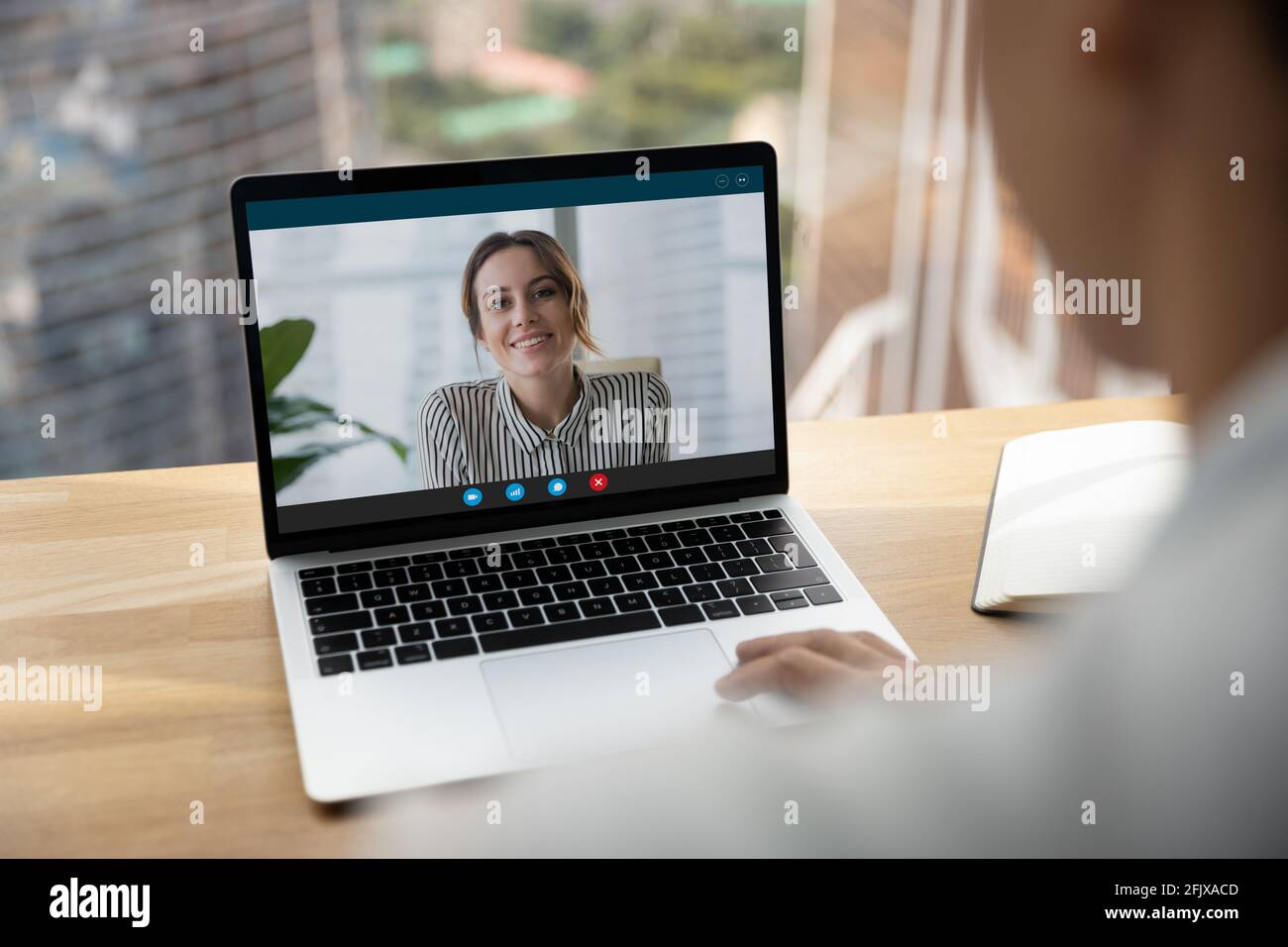 Diverse colleagues have webcam zoom meeting on computer Stock Photo - Alamy