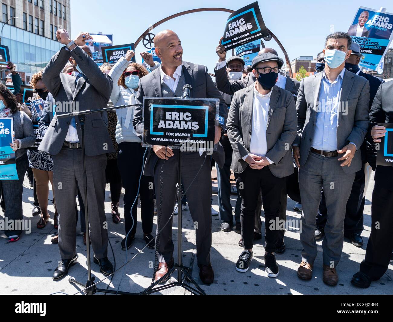 New York, NY - April 26, 2021: Bronx Borough President Ruben Diaz Jr ...