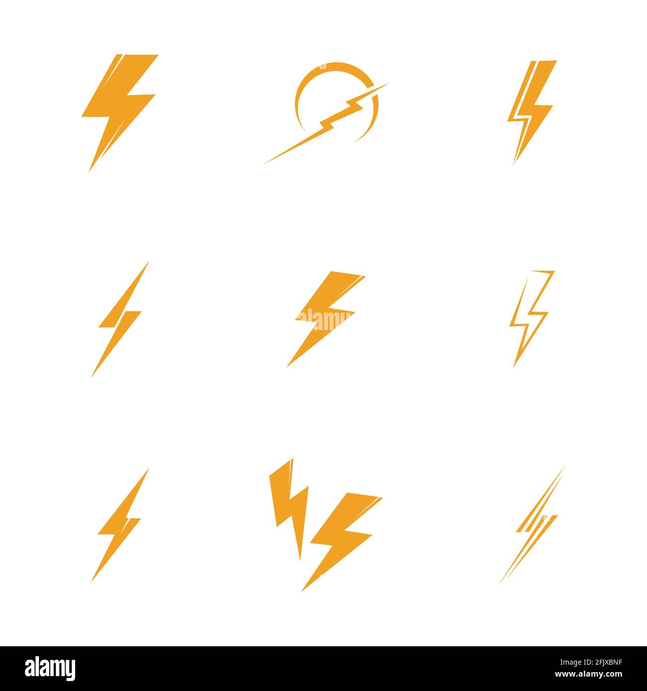 Lightning bolt icon logo set creative vector illustration Stock Vector ...