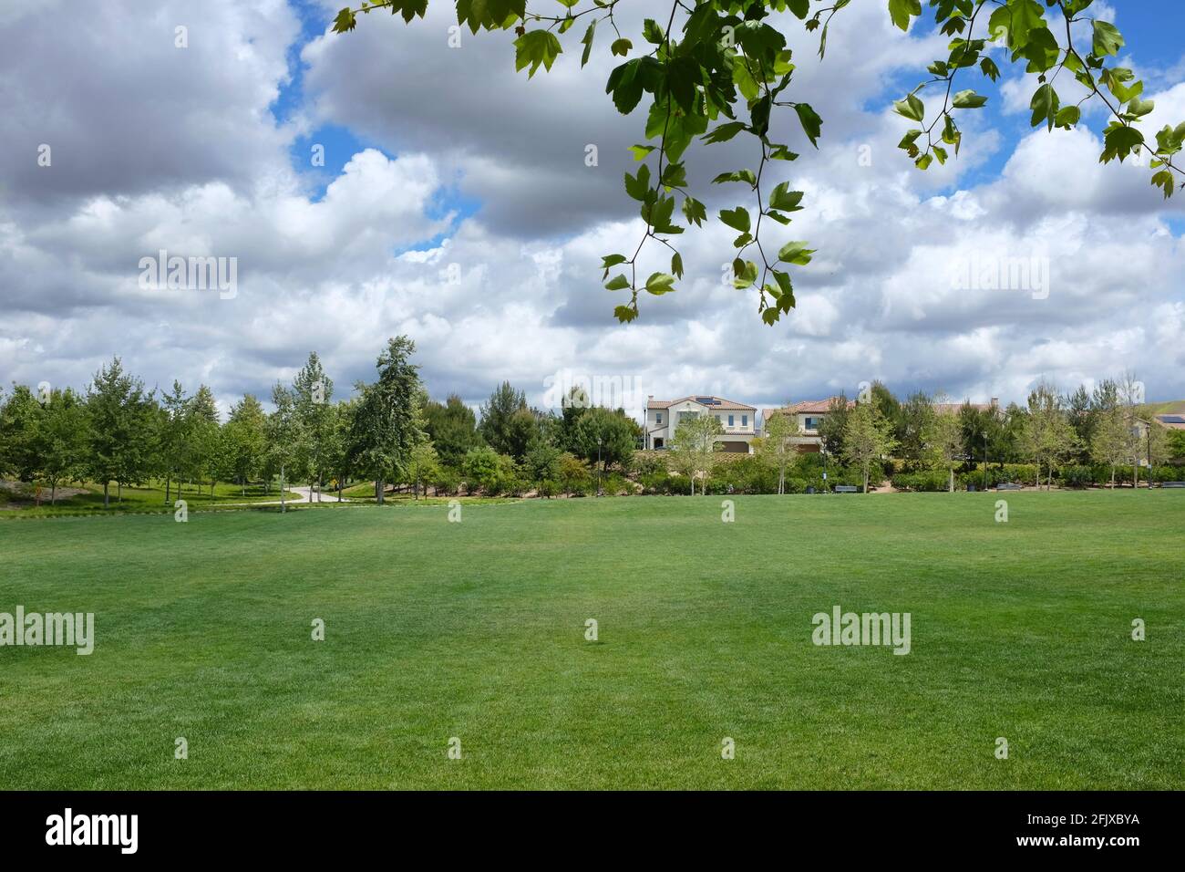 IRVINE, CALIFORNIA - 26 APR 2021: Great Lawn area of the Jeffrey Open ...
