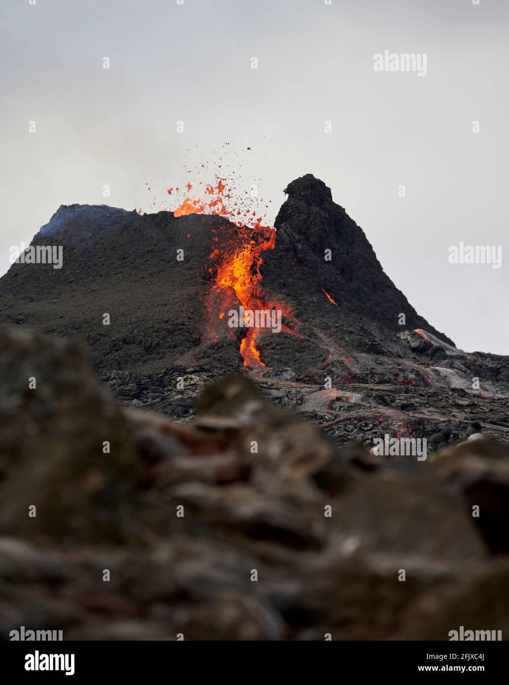 Active volcano exploding with igneous lava Stock Photo - Alamy