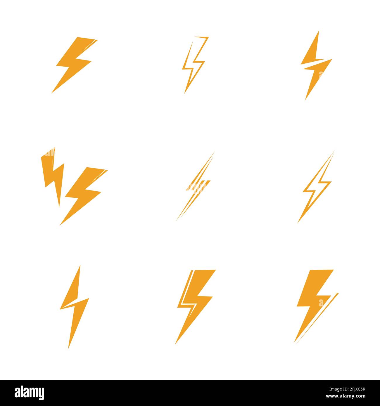 Lightning bolt icon logo set creative vector illustration Stock Vector ...